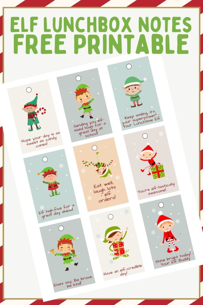 Elf Lunch Box Notes: Free Printable - A Sparkle of Genius