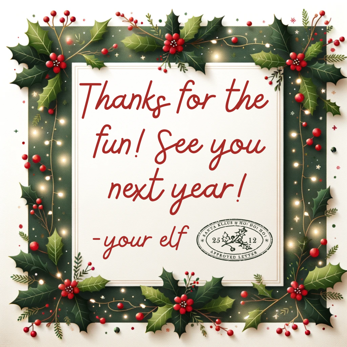 Elf See you Next year Letter - A Sparkle of Genius