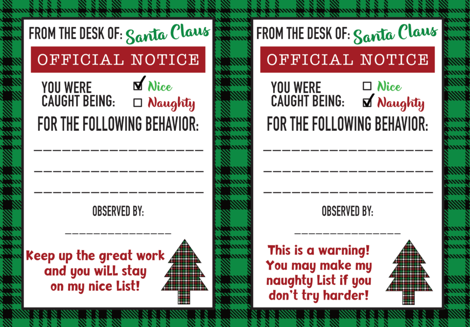 Elf Naughty or Nice List Printable (Elf on the Shelf) - A Sparkle of Genius