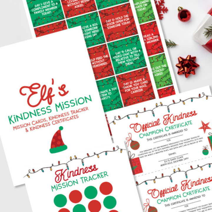24 day Elf Kindness Challenge Ideas (free printable) - A Sparkle of Genius