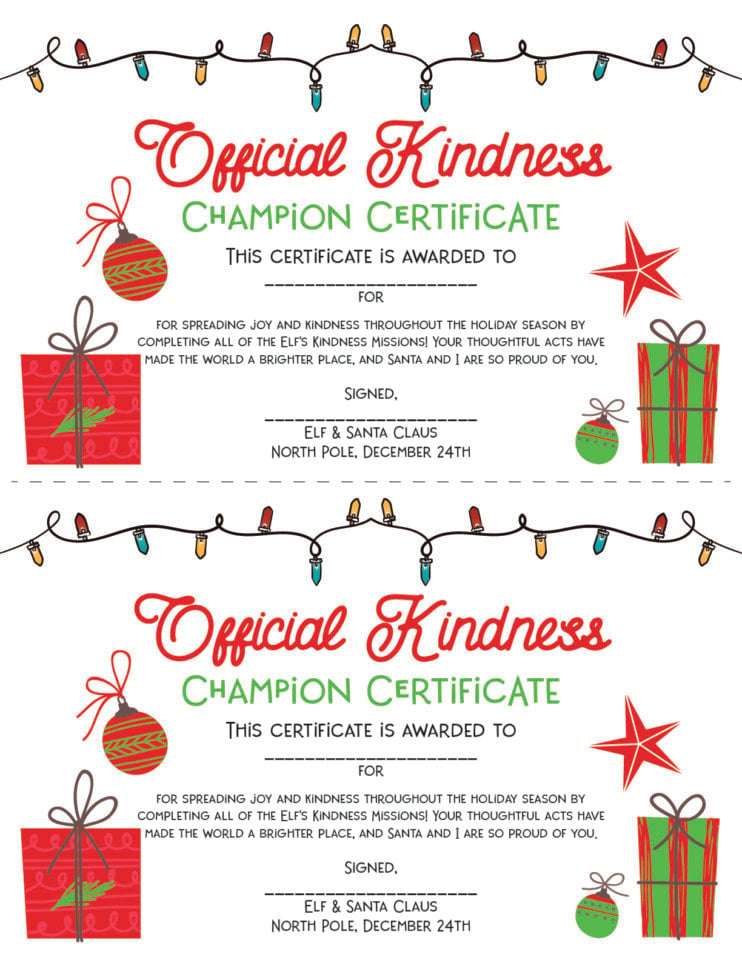 24 day Elf Kindness Challenge Ideas (free printable) - A Sparkle of Genius