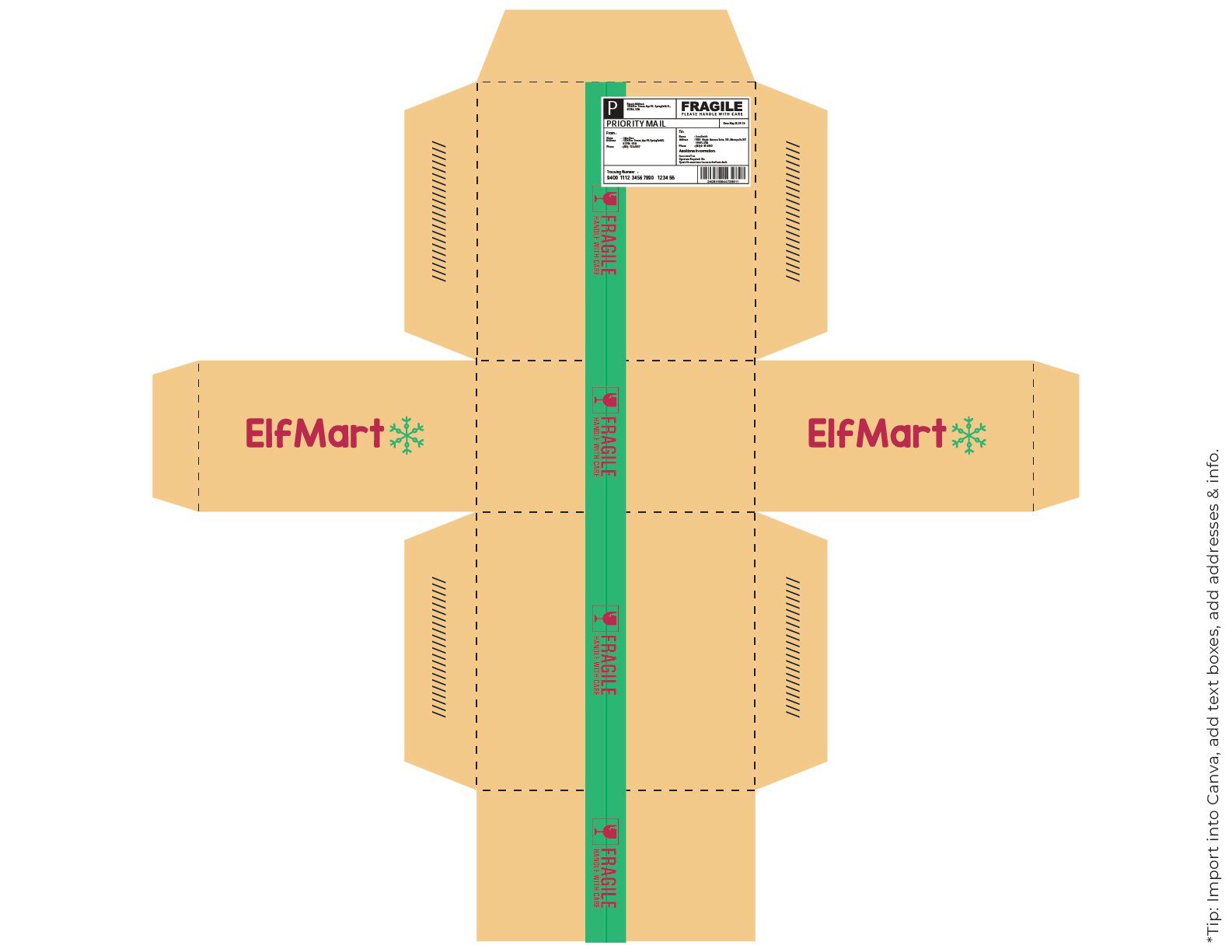 Elfazon boxes printable: Free Elf Sized Amazon box - A Sparkle of Genius