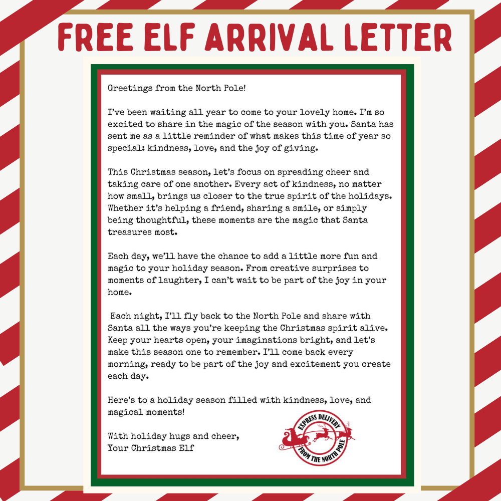Elf Arrival Letter – 7 Styles to Choose From! - A Sparkle of Genius