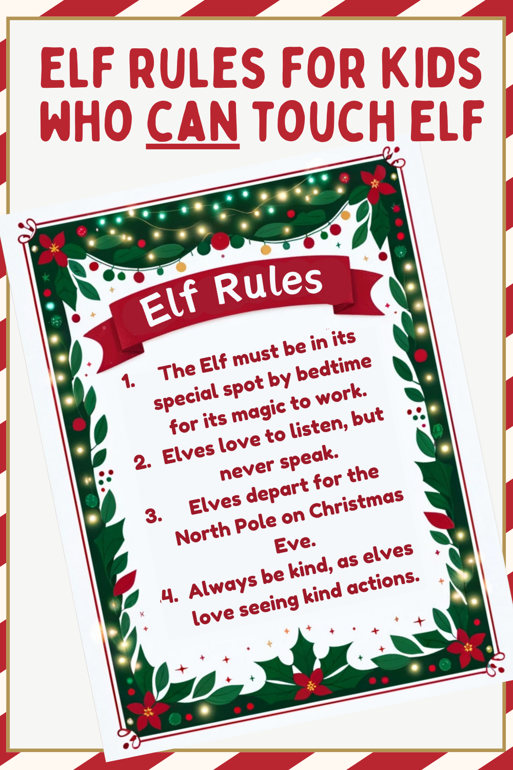 Elf rules for kids who can touch elf - A Sparkle of Genius