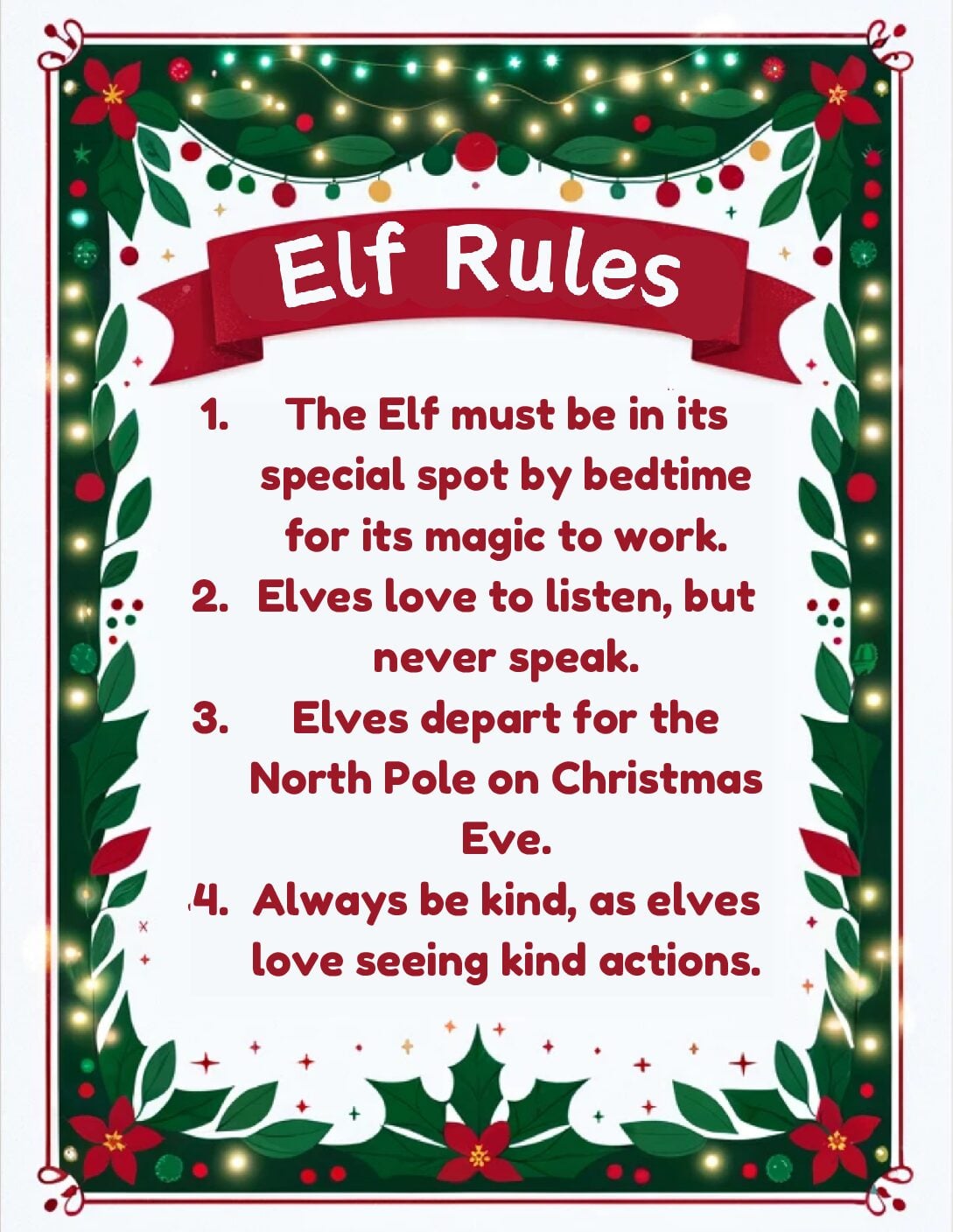 Elf rules for kids who can touch elf - A Sparkle of Genius