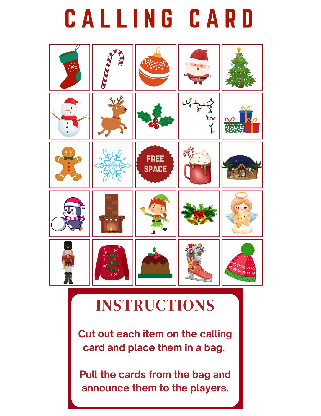 Elf sized Christmas Bingo Cards - A Sparkle of Genius