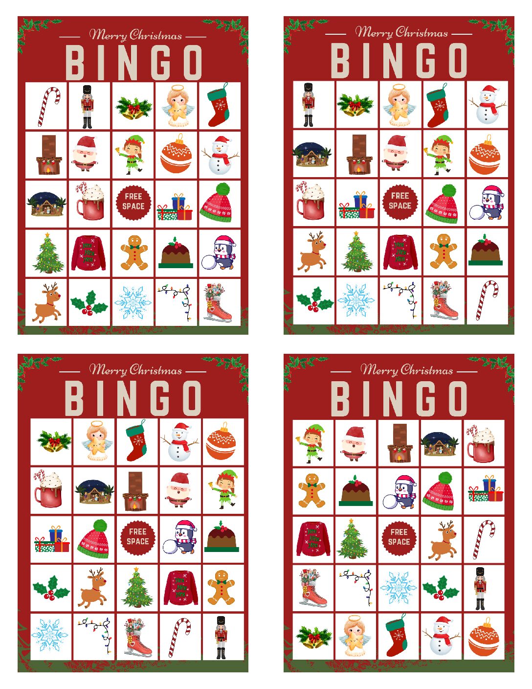 Elf sized Christmas Bingo Cards - A Sparkle of Genius