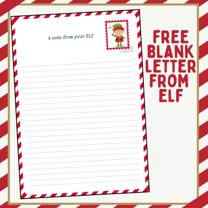 Printable Blank Letter from Elf (Free Printables) - A Sparkle of Genius