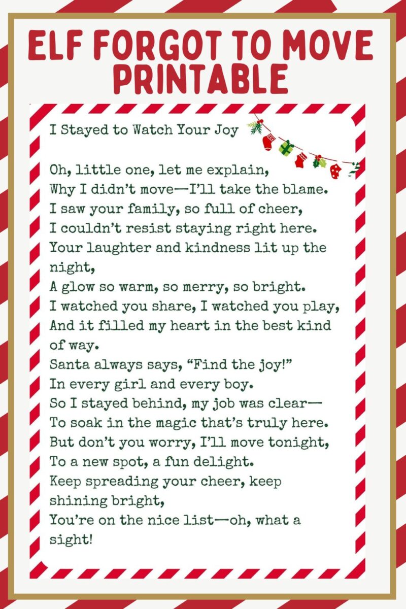 Elf Forgot to Move Printable (3 free printables) - A Sparkle of Genius