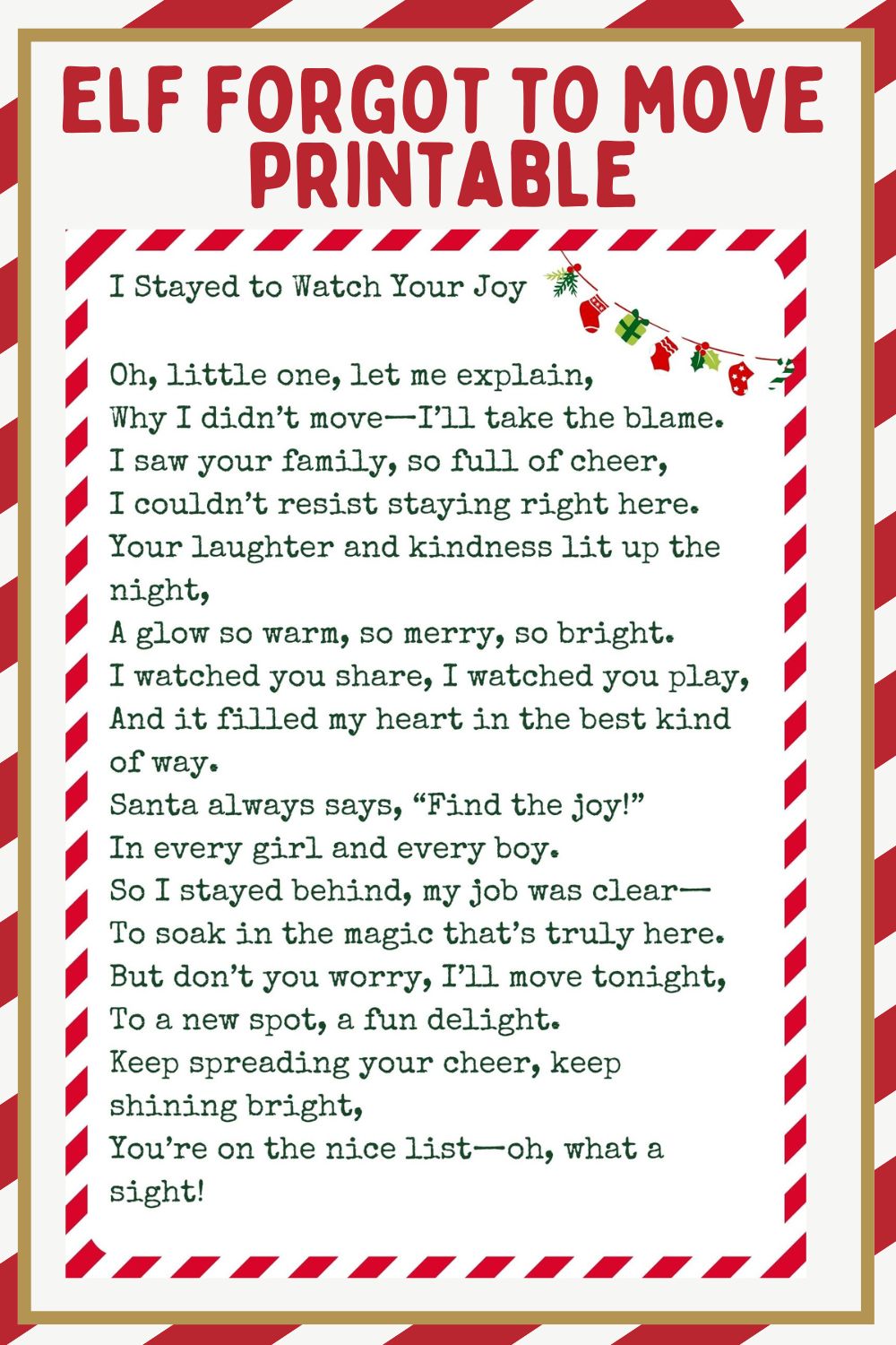 Elf Forgot to Move Printable (3 free printables) - A Sparkle of Genius