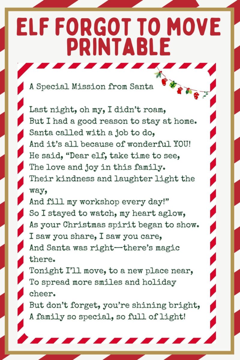 Elf Forgot to Move Printable (3 free printables) - A Sparkle of Genius