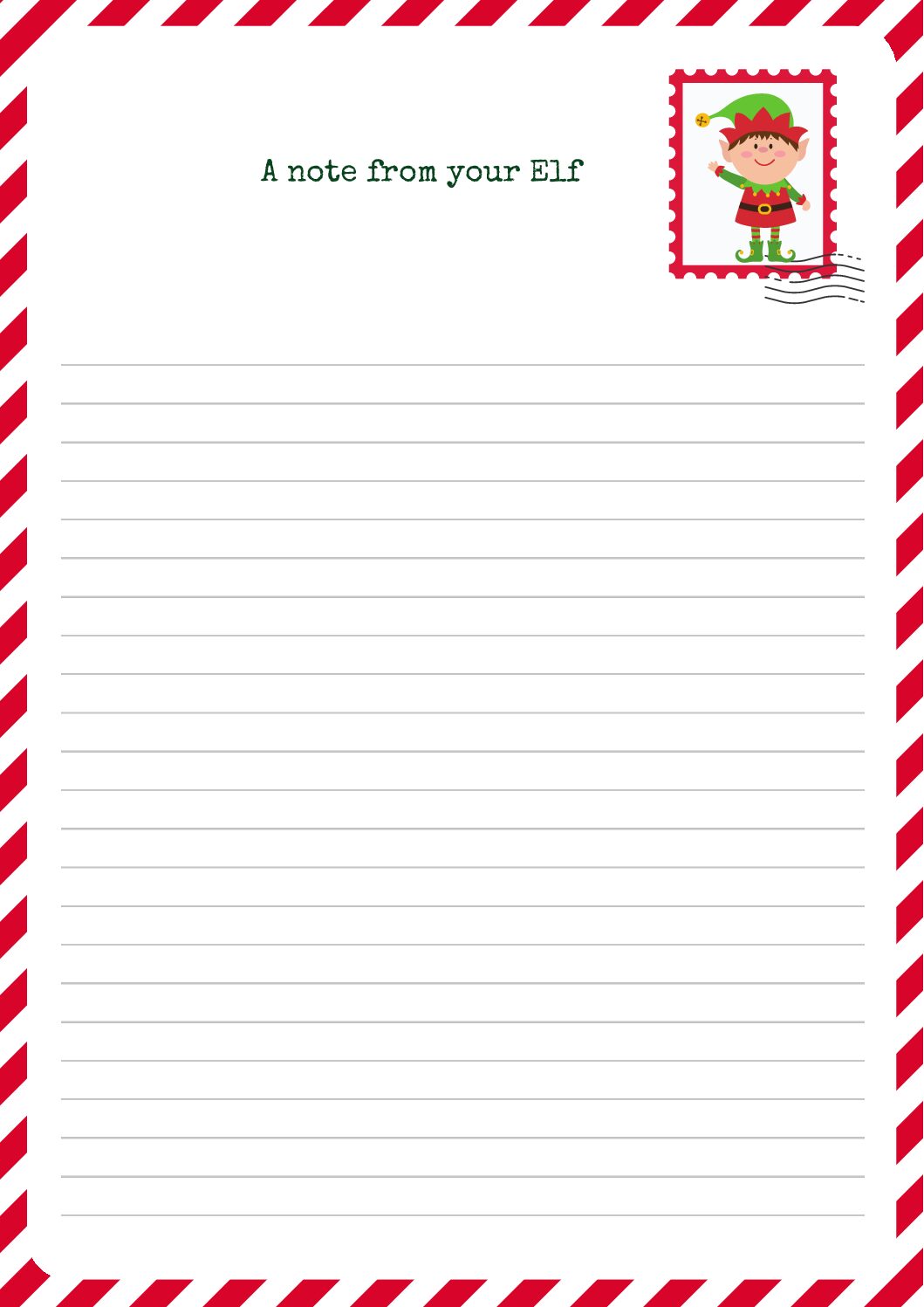 Printable Blank Letter from Elf (Free Printables) - A Sparkle of Genius