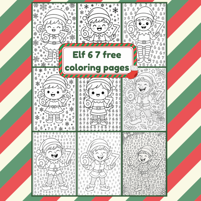 Elf 6 7 free coloring pages - A Sparkle of Genius